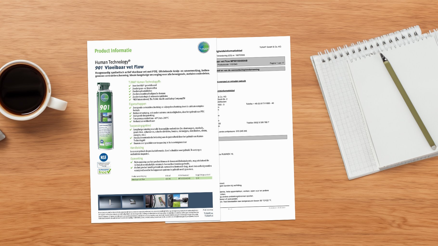 Productinformatiebladen en veiligheidsbladen